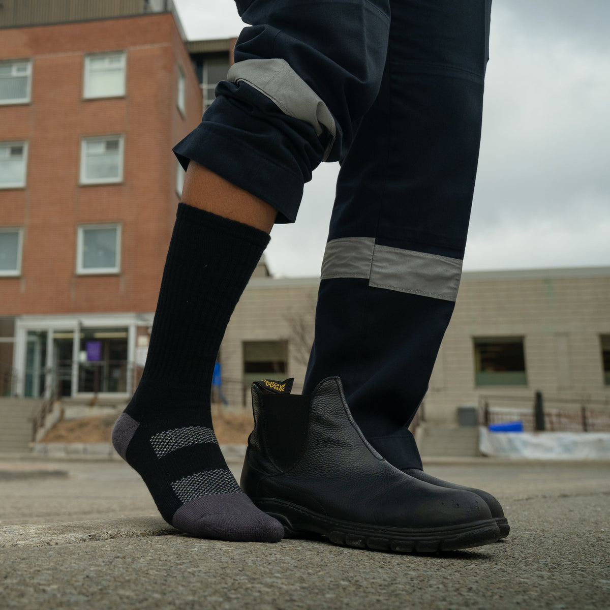 SILVER WORK SOCKS | BLACK – SixSox